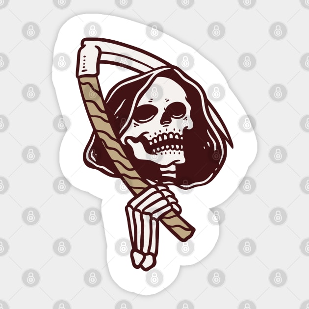 Grim Reaper Skull Grim Reaper Death Sticker Teepublic